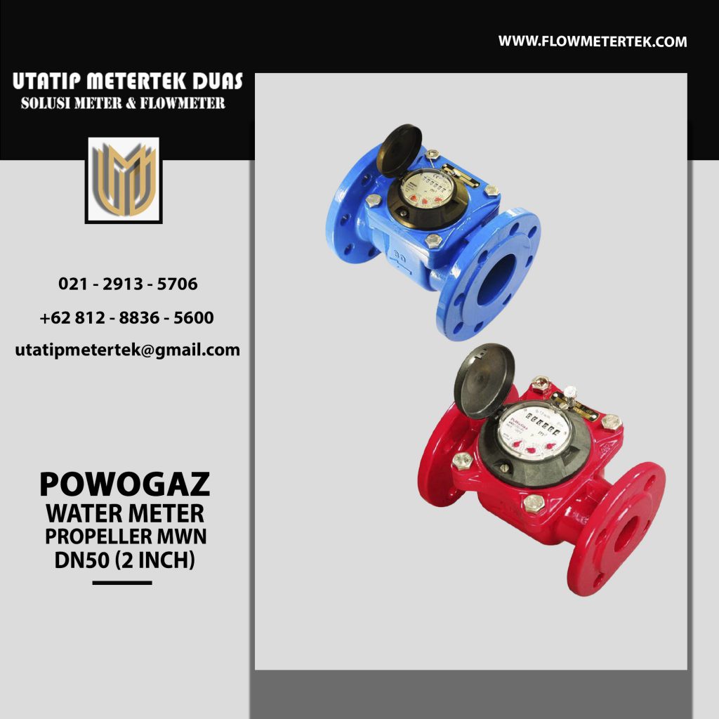 Powogaz Water Meter Propeller MWN DN50 - Utatip Metertek Duas